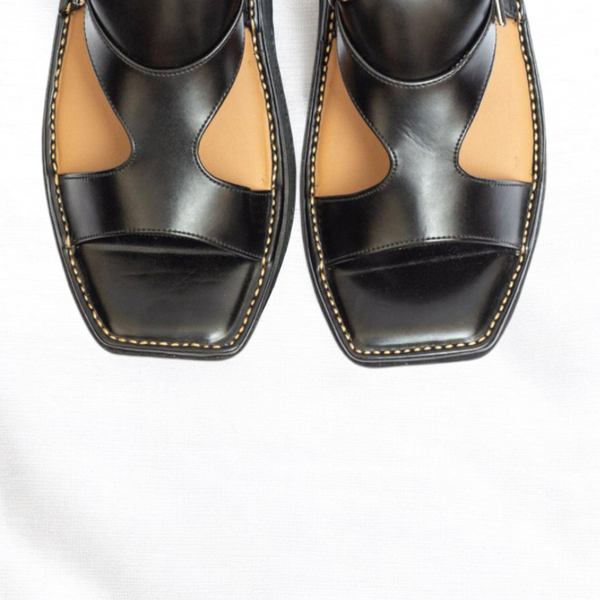 Panjedar Chappal Black - Pure Leather Handmade Peshawari chappal – Lala ...